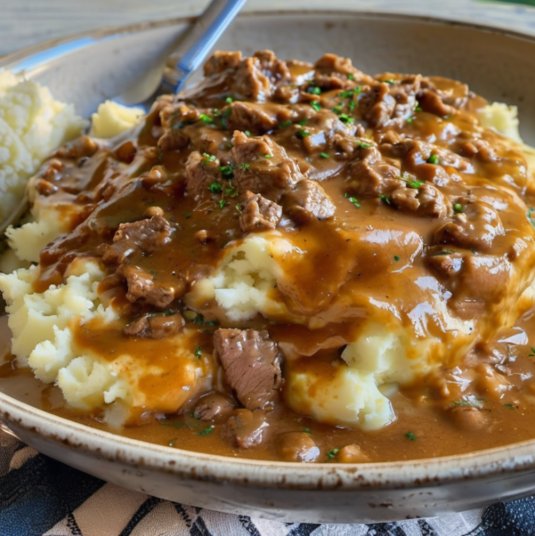 Savory Beef and Gravy with Creamy Mashed Potatoes | Master the Art of ...