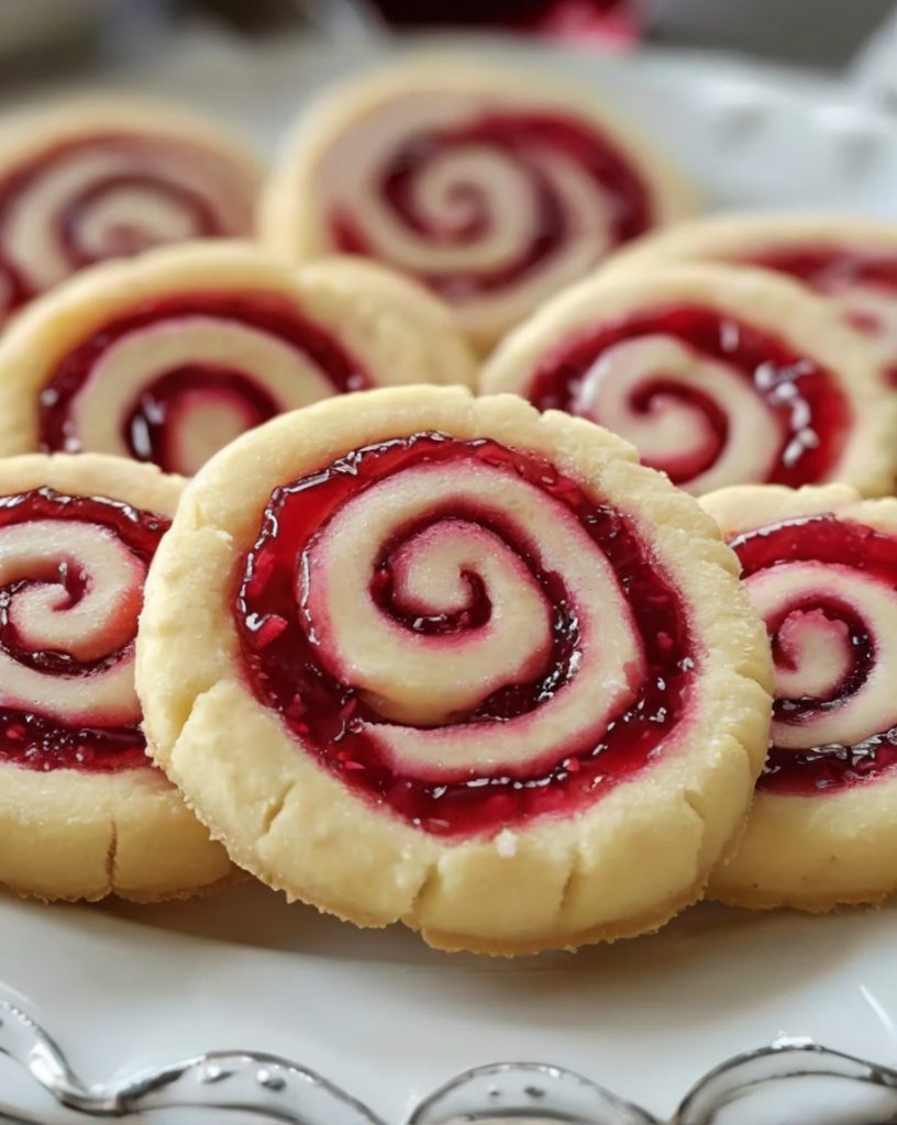 Raspberry Swirl Shortbread Cookies - cooking art
