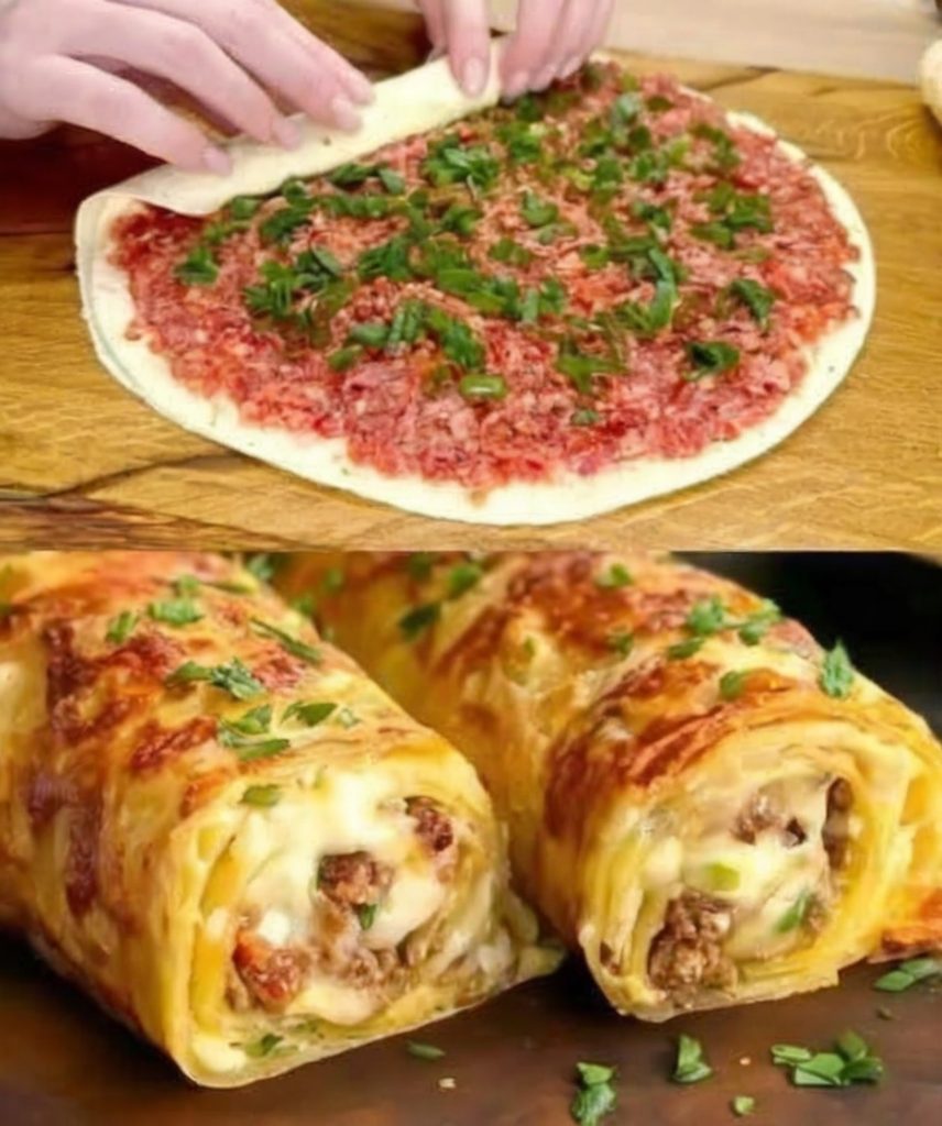 Ground Beef Tortilla Wraps Recipe - cooking art