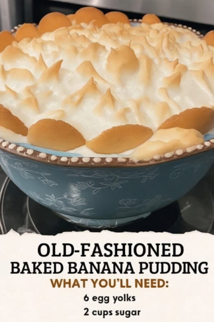 Homemade Baked Banana Pudding - cooking art