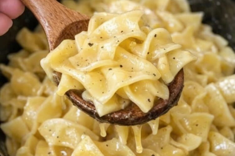 Slow Cooker Amish Sour Cream Noodles - cooking art