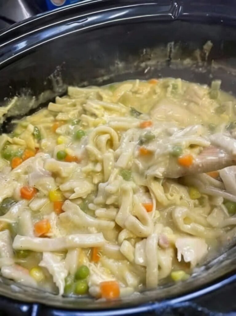 Slow Cooker Creamy Chicken & Noodles - cooking art